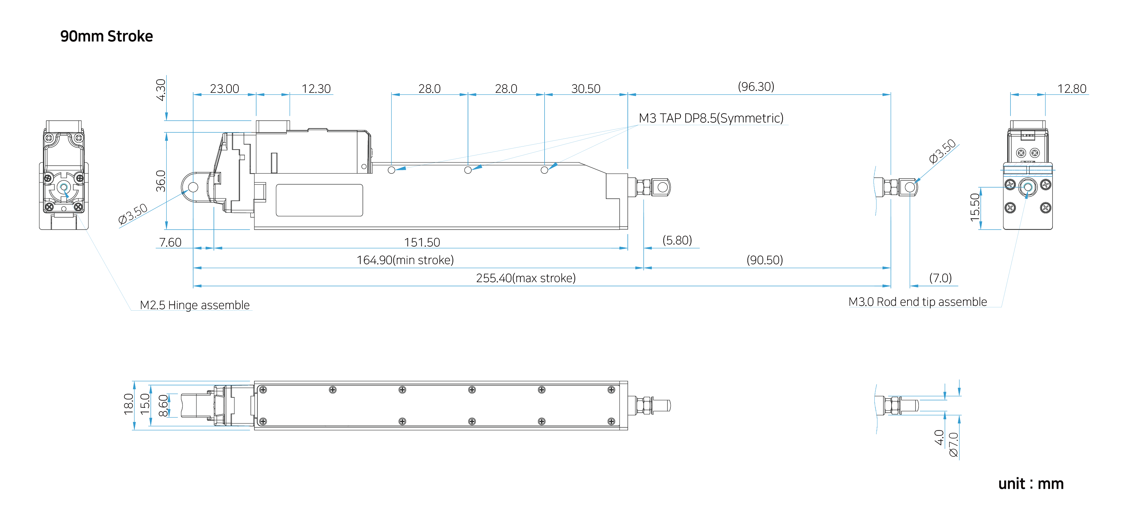12Lf-27F-90 - mightyZAP – Micro Linear Actuator